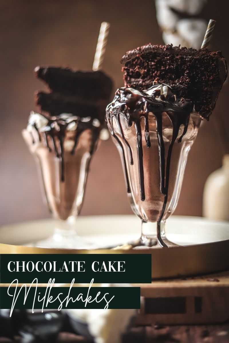 Outrageous Chocolate Cake Milkshake with Easy Homemade Whipped Cream ...