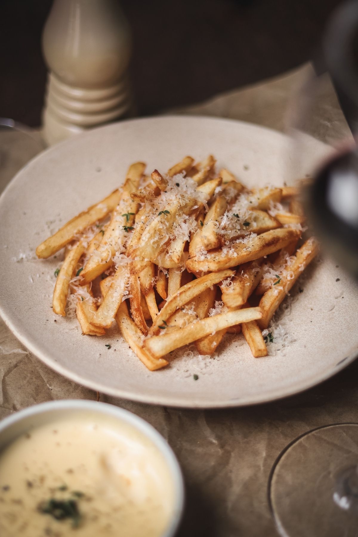 The Best Crispy Truffle Parmesan Fries With Homemade Aioli