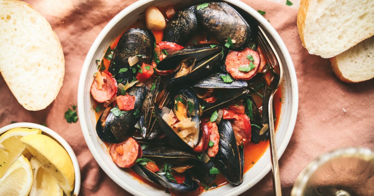 Spanish Mussels with Chorizo and Smoked Paprika