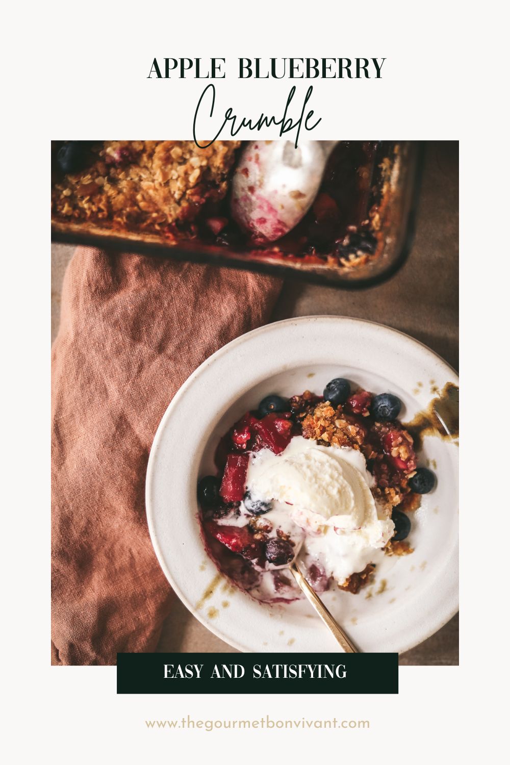 Apple and Blueberry Crumble - The Gourmet Bon Vivant