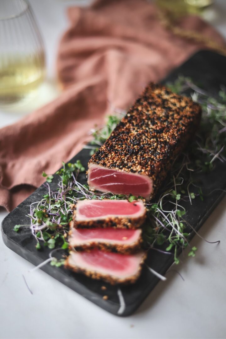 Seared Ahi Tuna with Sesame Crust - The Gourmet Bon Vivant