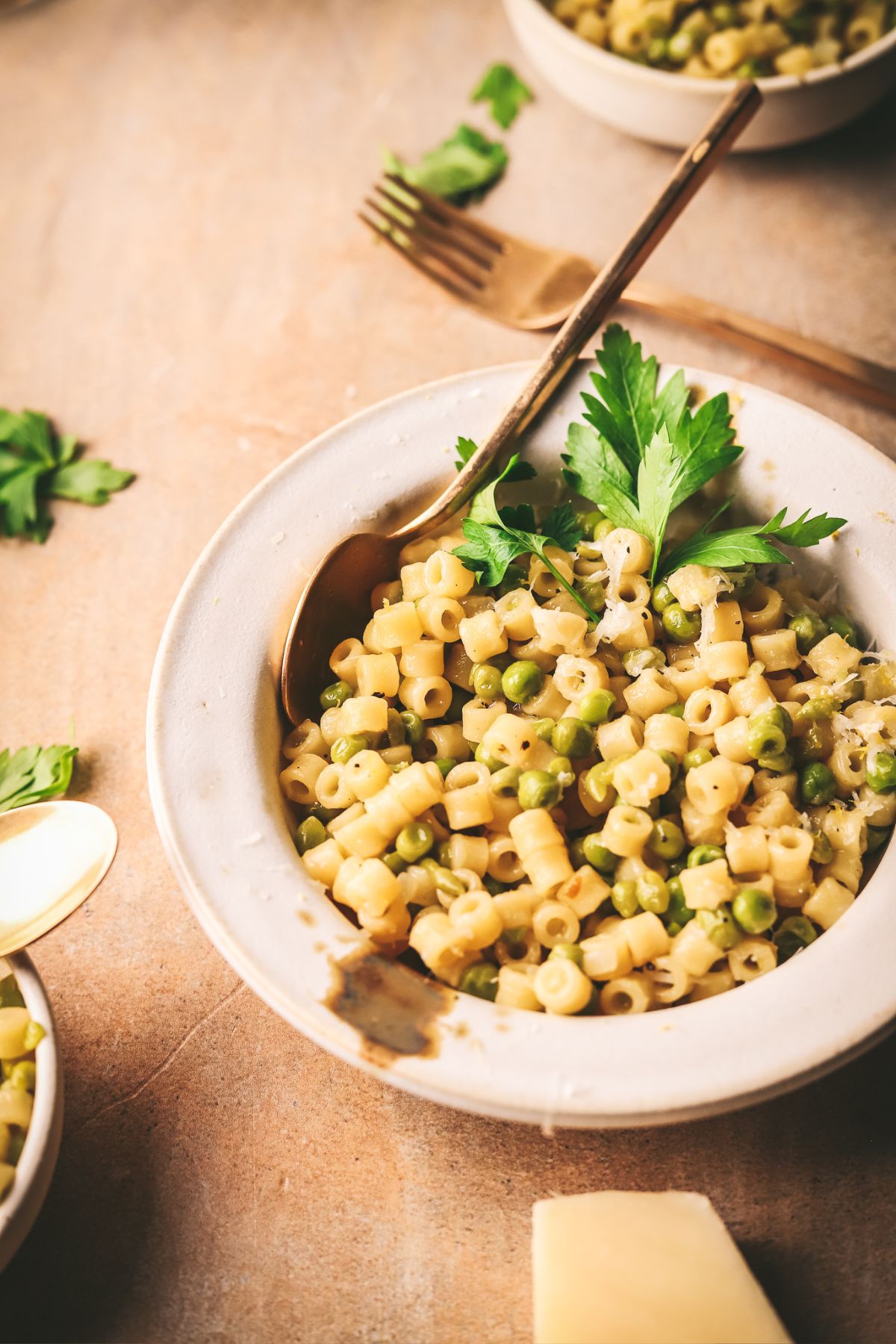 One-Pot Pasta e Piselli - The Gourmet Bon Vivant